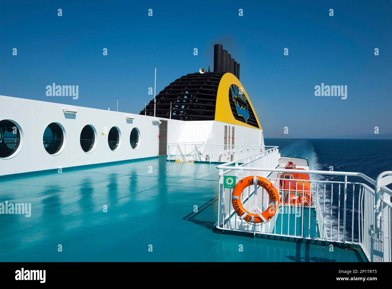 Ferry, Ancona to Patras, Italy, Greece, Anek Lines Stock Photo - Alamy