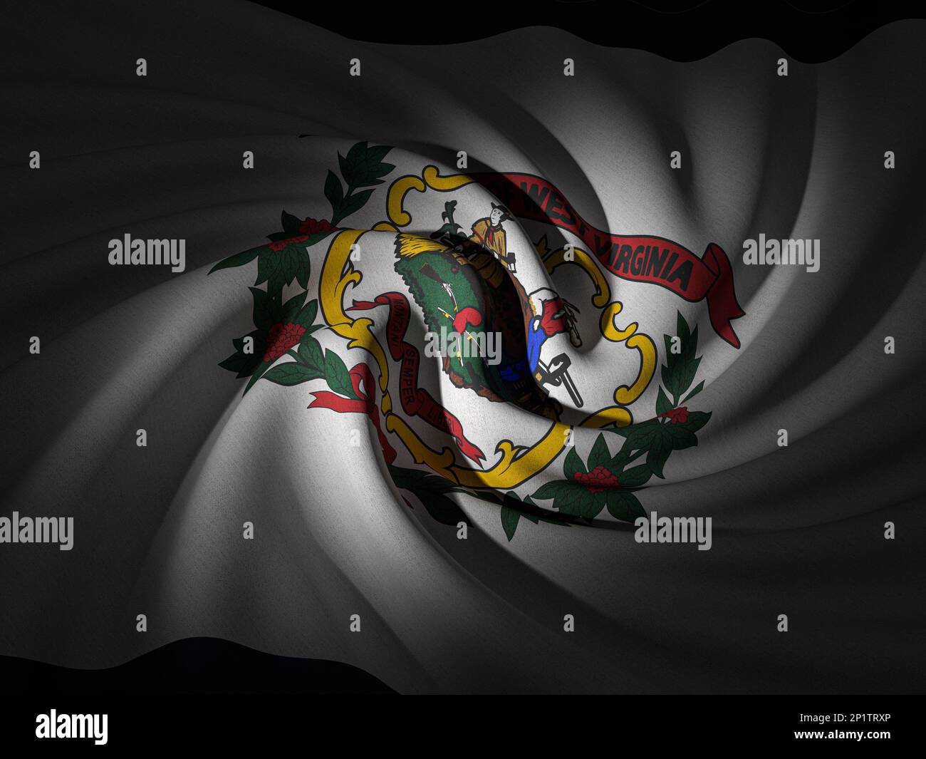 Curved West Virginia flag background. 3d illustration Stock Photo - Alamy