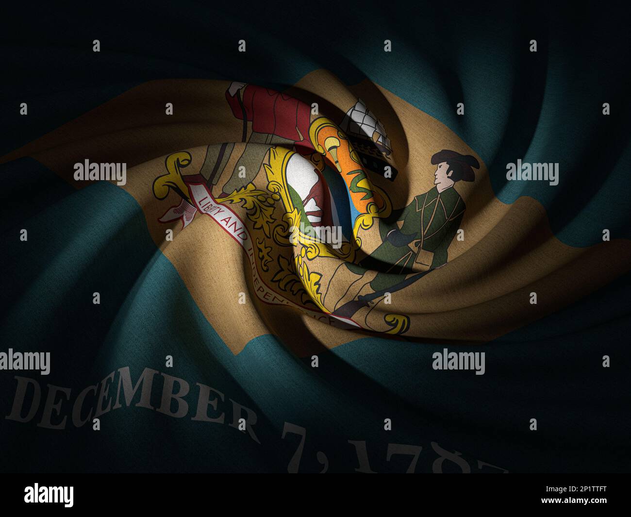 Curved Delaware flag background. 3d illustration Stock Photo - Alamy