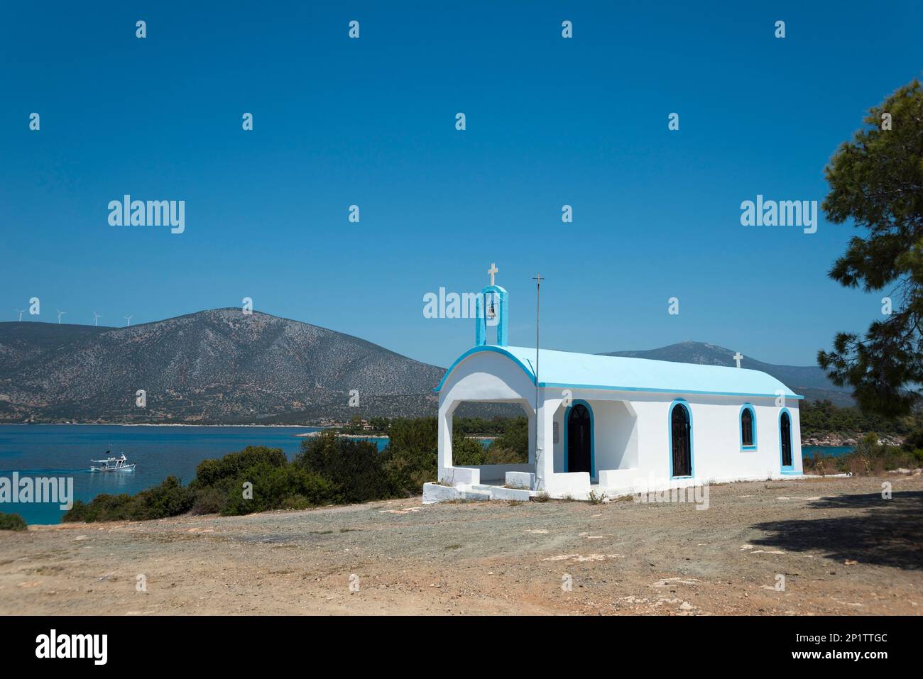 Church, Agios Nikolaos, Kilada, Argolis, Peloponnese, Greece Stock ...
