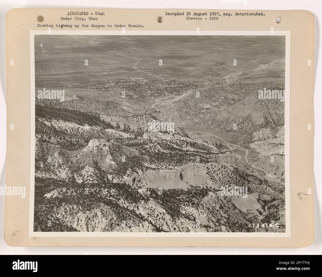 Utah - Cedar Canyon through Cedar City, Aerial Photograph Stock Photo ...
