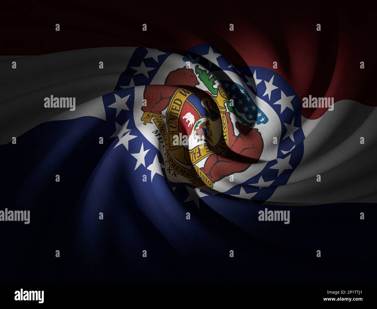 Curved Missouri flag background. 3d illustration Stock Photo - Alamy