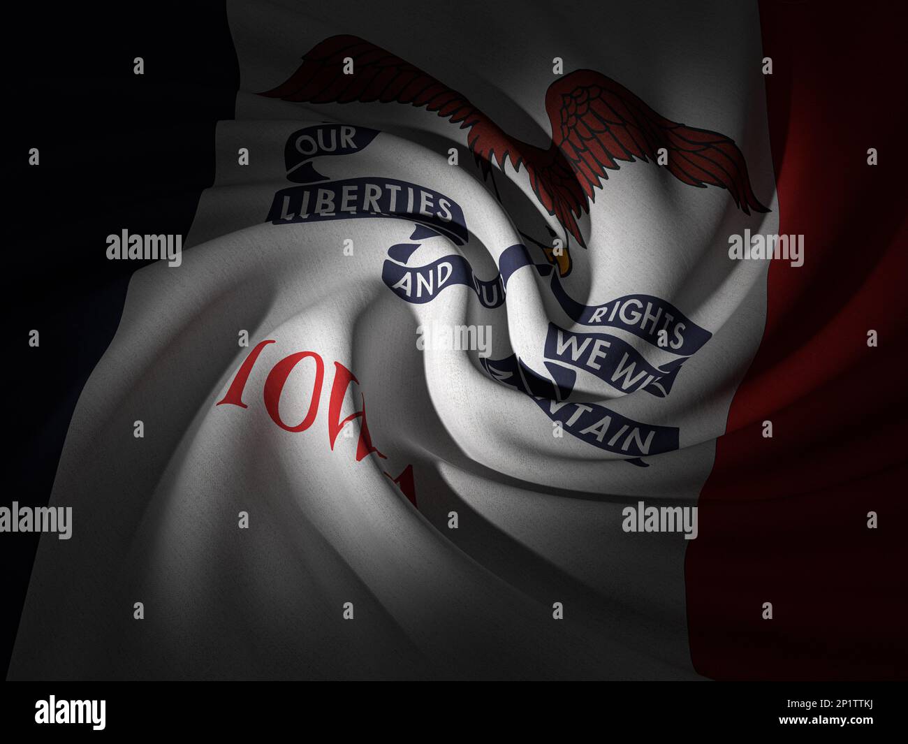 Curved Iowa flag background. 3d illustration Stock Photo - Alamy