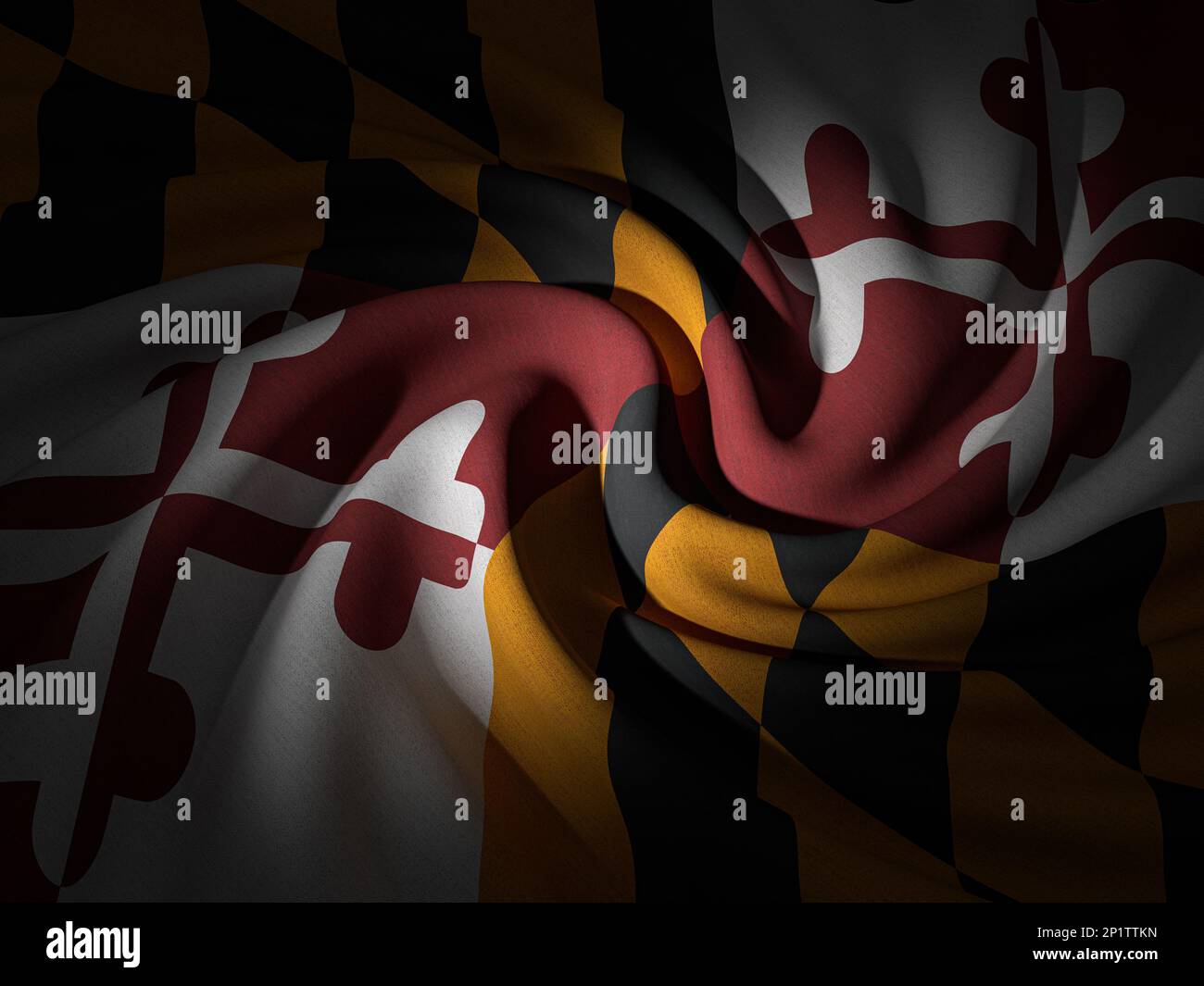 Curved Maryland flag background. 3d illustration Stock Photo - Alamy