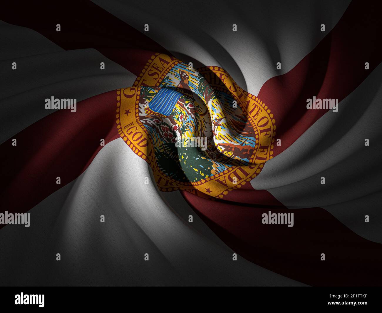 Curved Florida flag background. 3d illustration Stock Photo - Alamy
