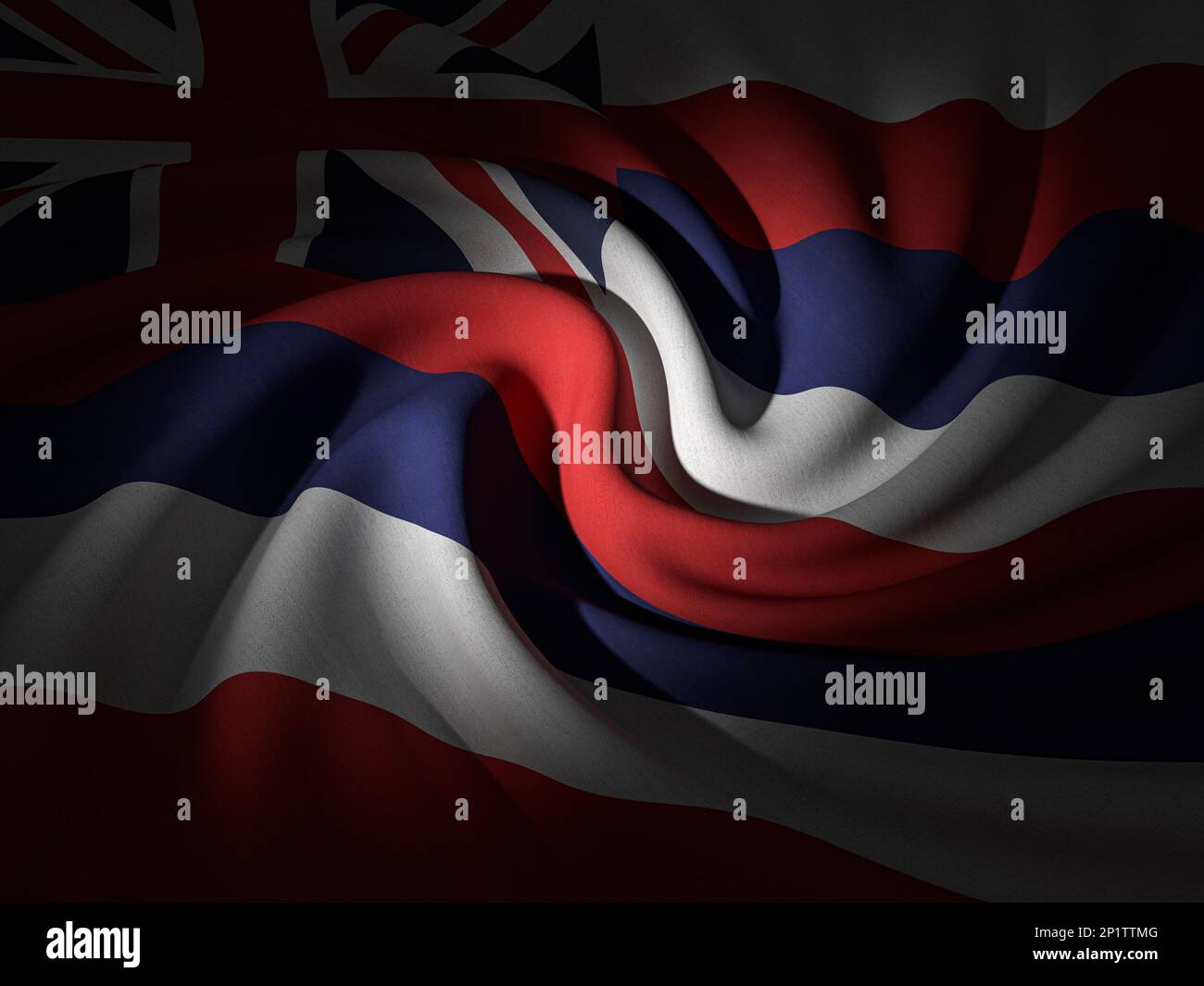 Curved Hawaii flag background. 3d illustration Stock Photo - Alamy