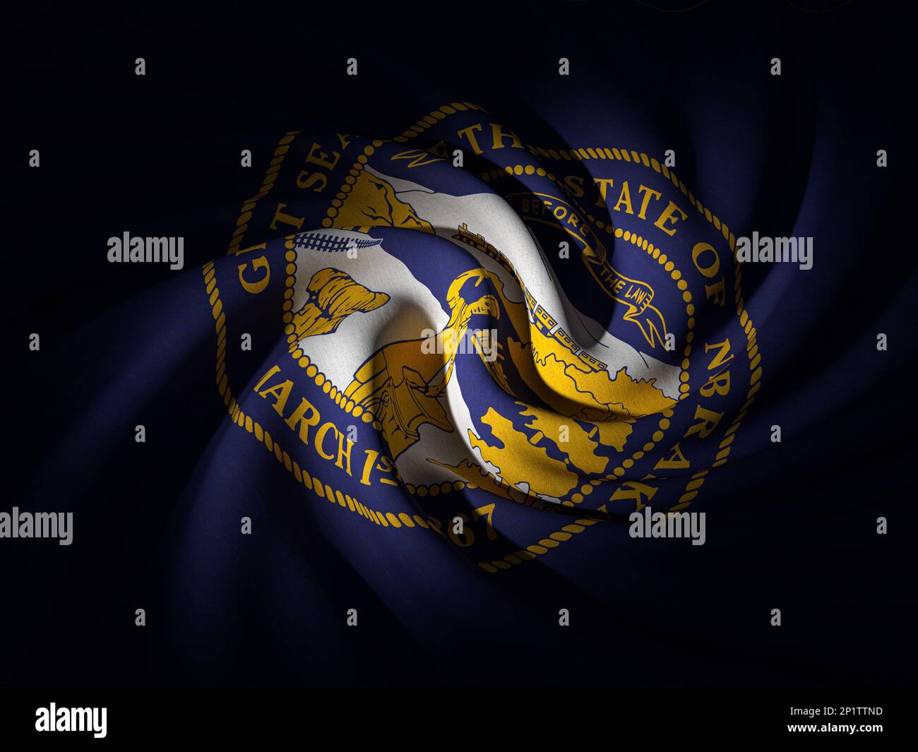 Curved Nebraska flag background. 3d illustration Stock Photo - Alamy