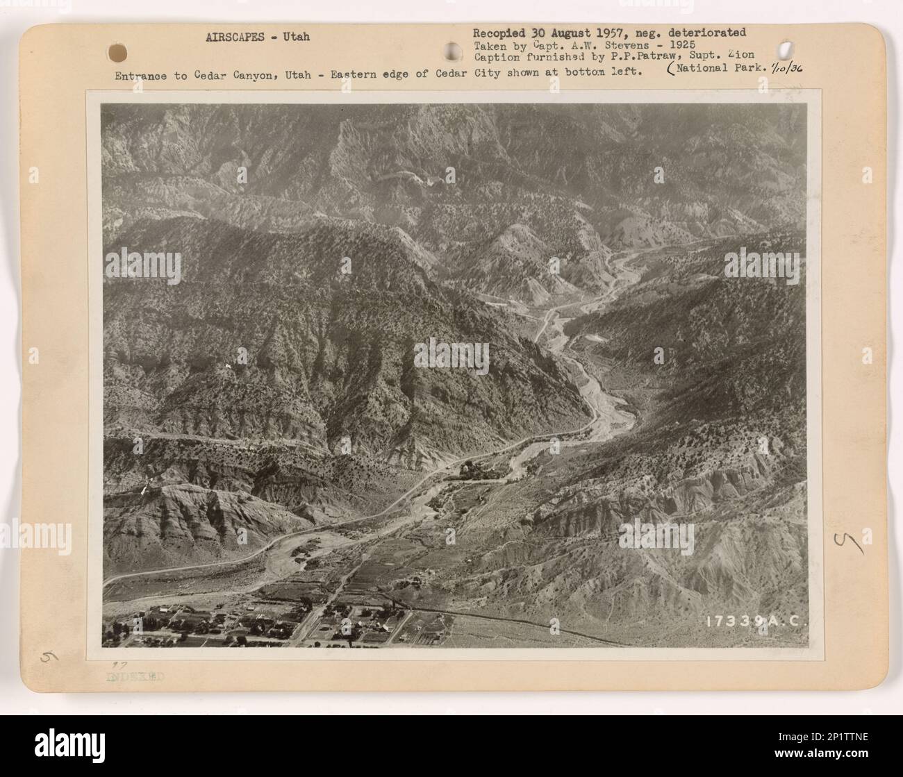 Utah - Cedar Canyon through Cedar City, Aerial Photograph Stock Photo ...