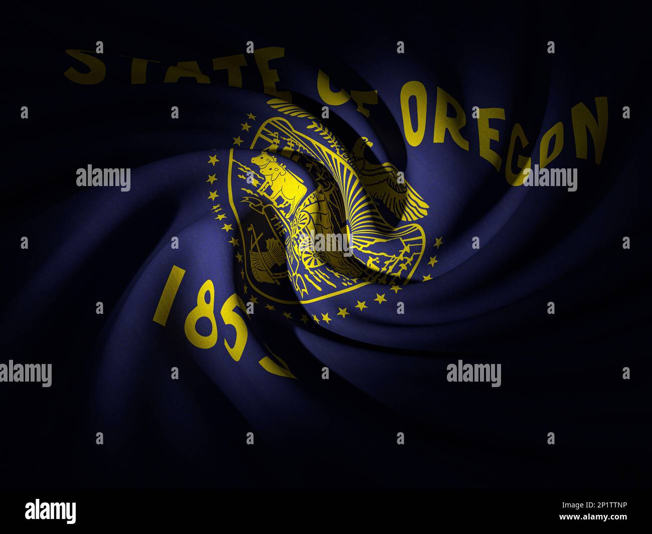 Curved Oregon flag background. 3d illustration Stock Photo - Alamy