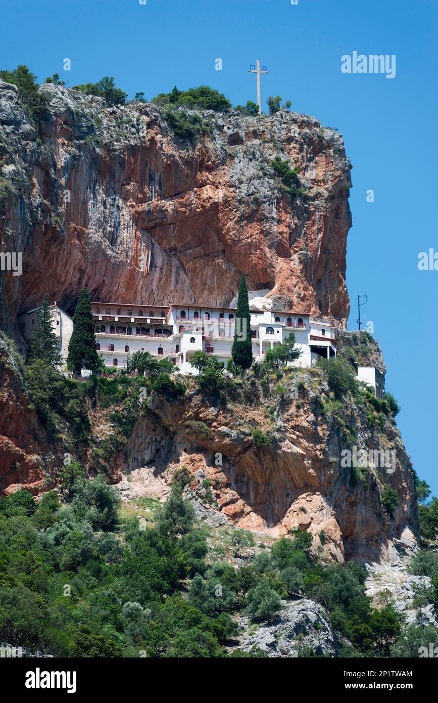 Monastery, Elona, Parnon Mountains, Moni Elonis, Arcadia, Peloponnese ...