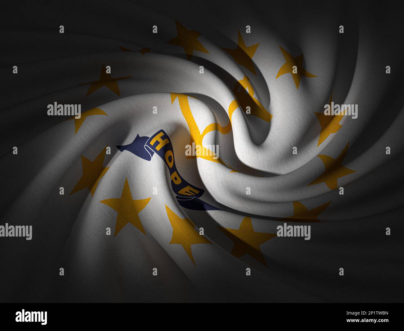 Curved Rhode Island flag background. 3d illustration Stock Photo - Alamy