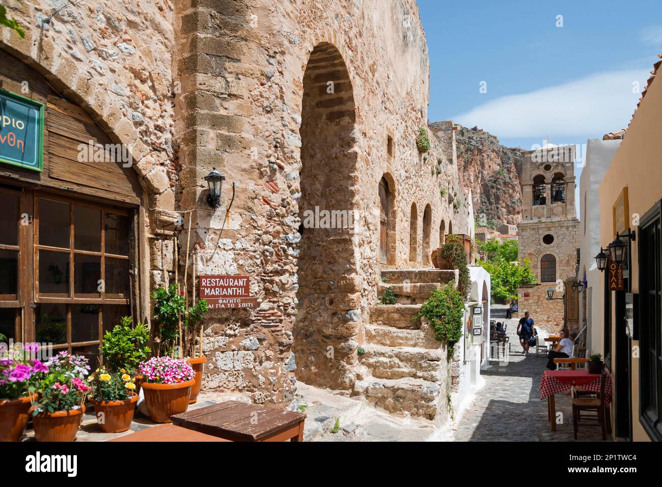 Lower Town, Old Town, Monemvasia, Laconia, Peloponnese, Greece Stock ...