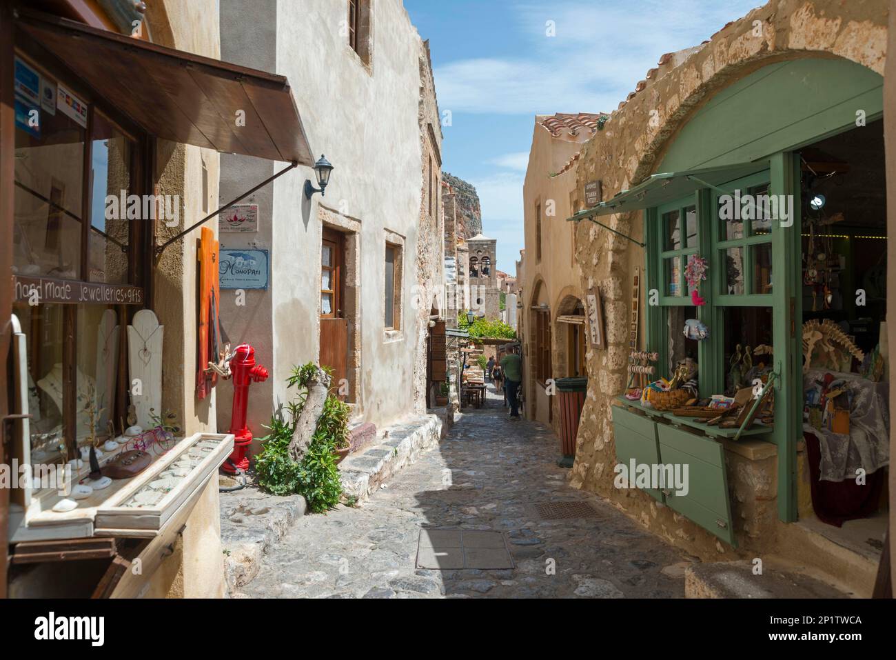 Lower Town, Old Town, Monemvasia, Laconia, Peloponnese, Greece Stock ...