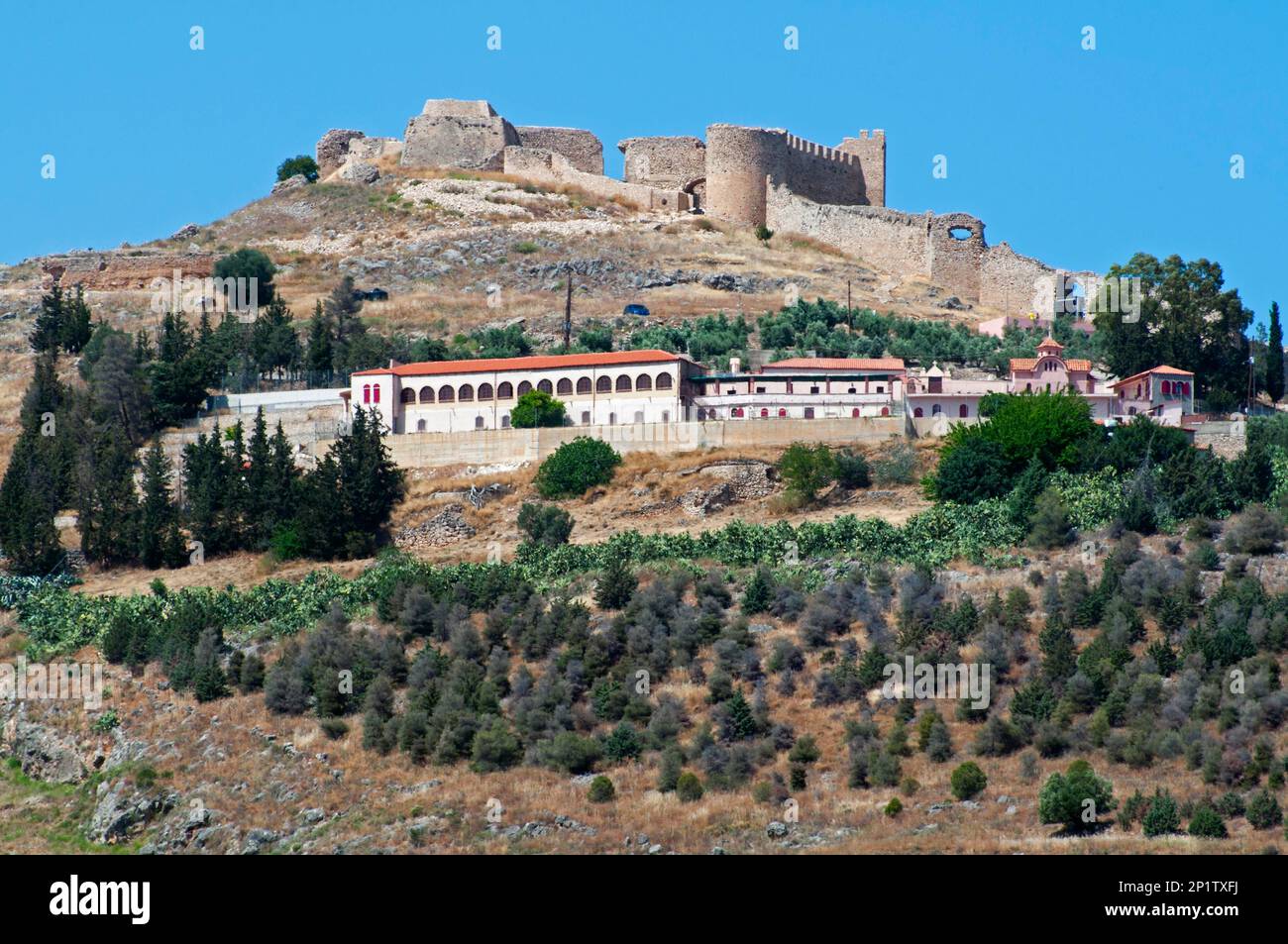 Larissa Castle and Agia Marina Monastery, Argos, Argolis, Peloponnese ...