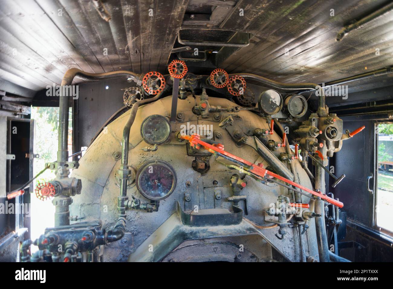 Steam locomotive, railway park, Kalamata, Messinia, Peloponnese, Greece ...