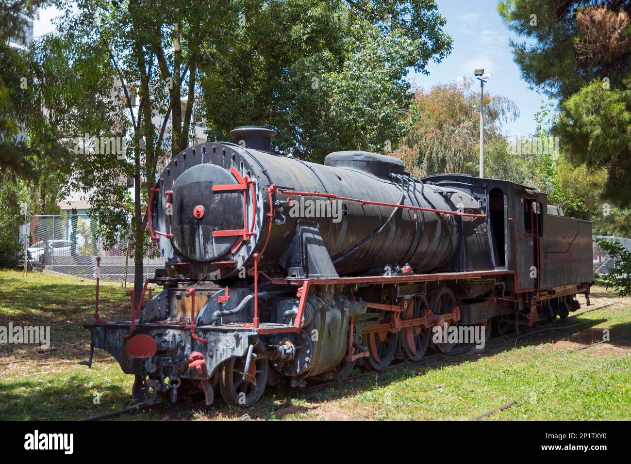 Steam locomotive, railway park, Kalamata, Messinia, Peloponnese, Greece ...