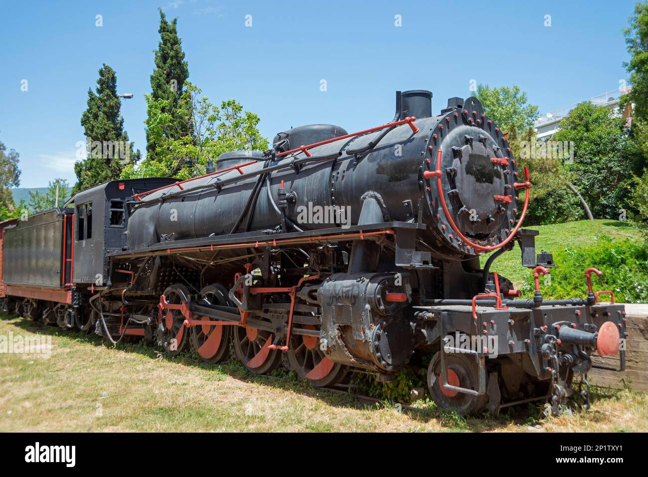 Steam locomotive, railway park, Kalamata, Messinia, Peloponnese, Greece ...
