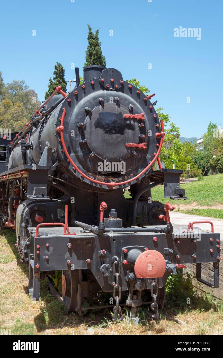 Steam locomotive, railway park, Kalamata, Messinia, Peloponnese, Greece ...