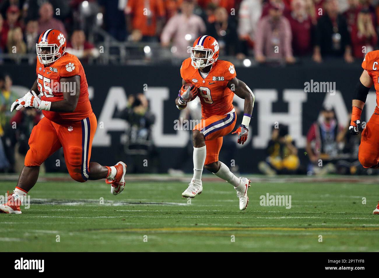 11 January 2016: Clemson Tigers running back Wayne Gallman #9 runs ...