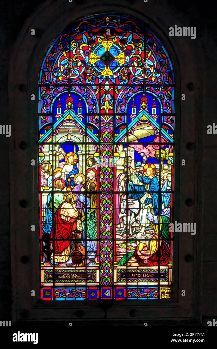 Miracle Virgin Church, Stained glass window, Miraflores, Lima, Peru ...