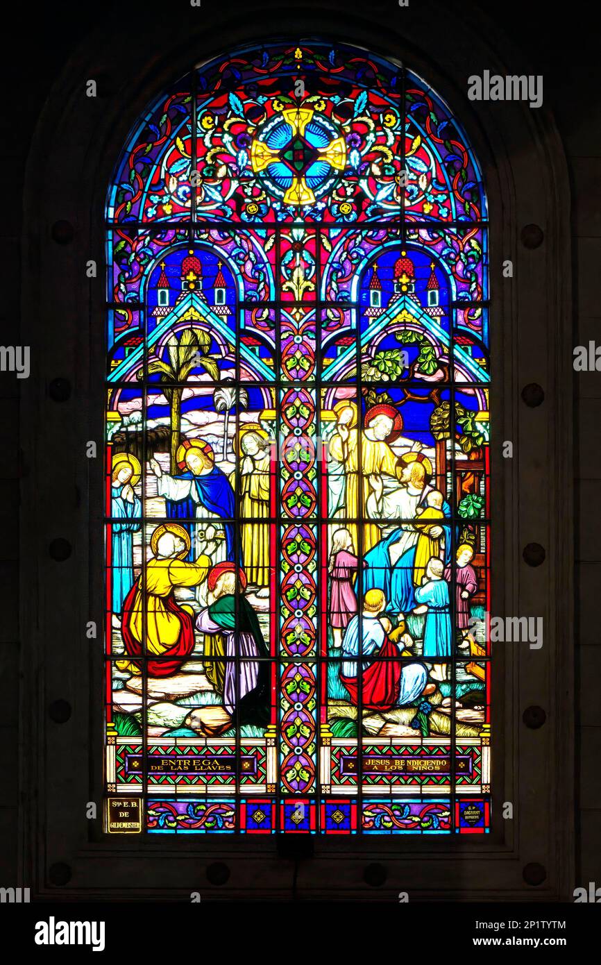 Miracle Virgin Church, Stained glass window, Miraflores, Lima, Peru ...