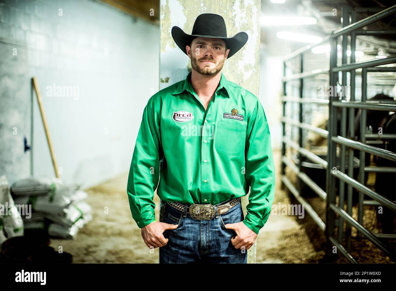Saddlebronc rider, Matthew Bartsch of Maryland poses for a portrait ...