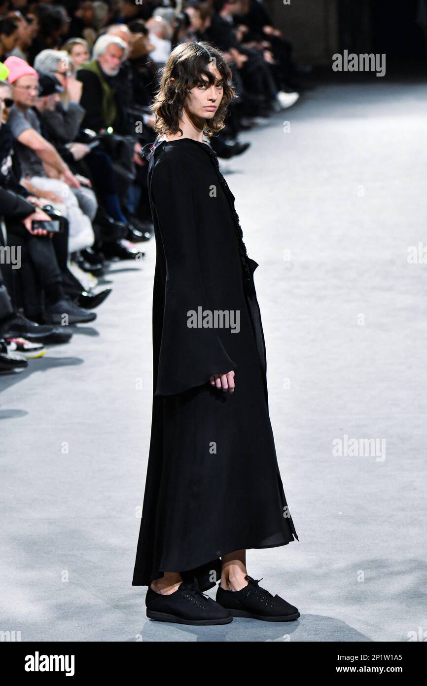 Paris, France. 03rd Mar, 2023. A model walks the runway of Yohji Yamamoto Womenswear Fall Winter ...