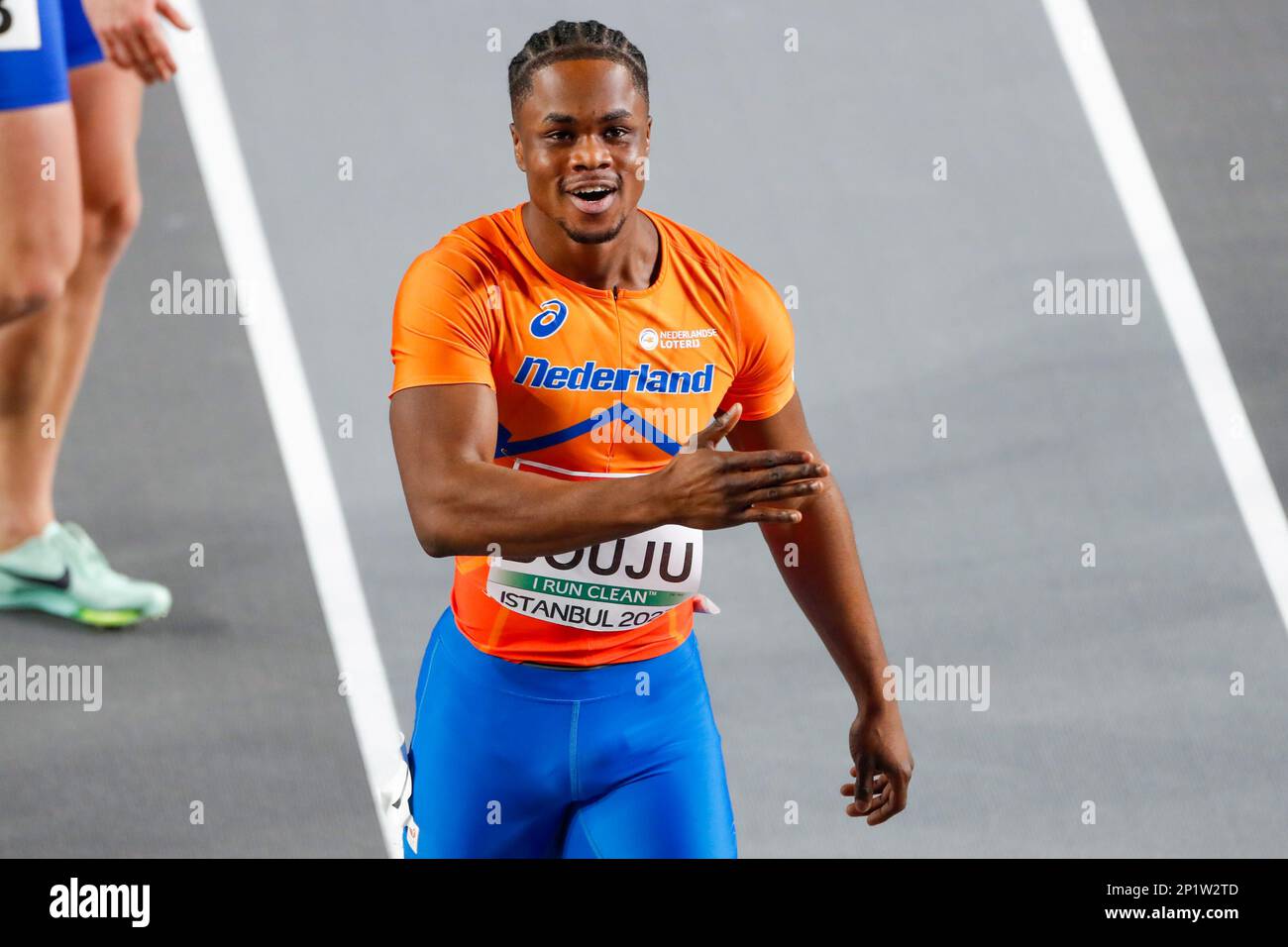 ISTANBUL, TURKEY - MARCH 4: Raphael Bouju of the Netherlands reacts ...