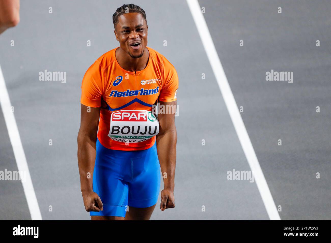 ISTANBUL, TURKEY - MARCH 4: Raphael Bouju of the Netherlands reacts ...