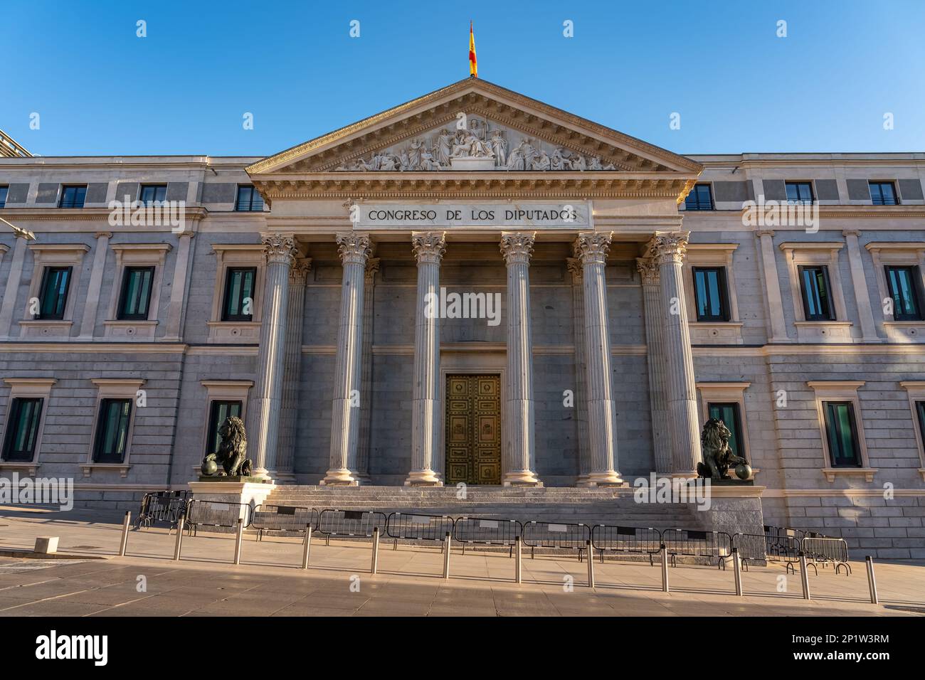 Main facade of the Congress of Deputies seat of popular sovereignty and ...