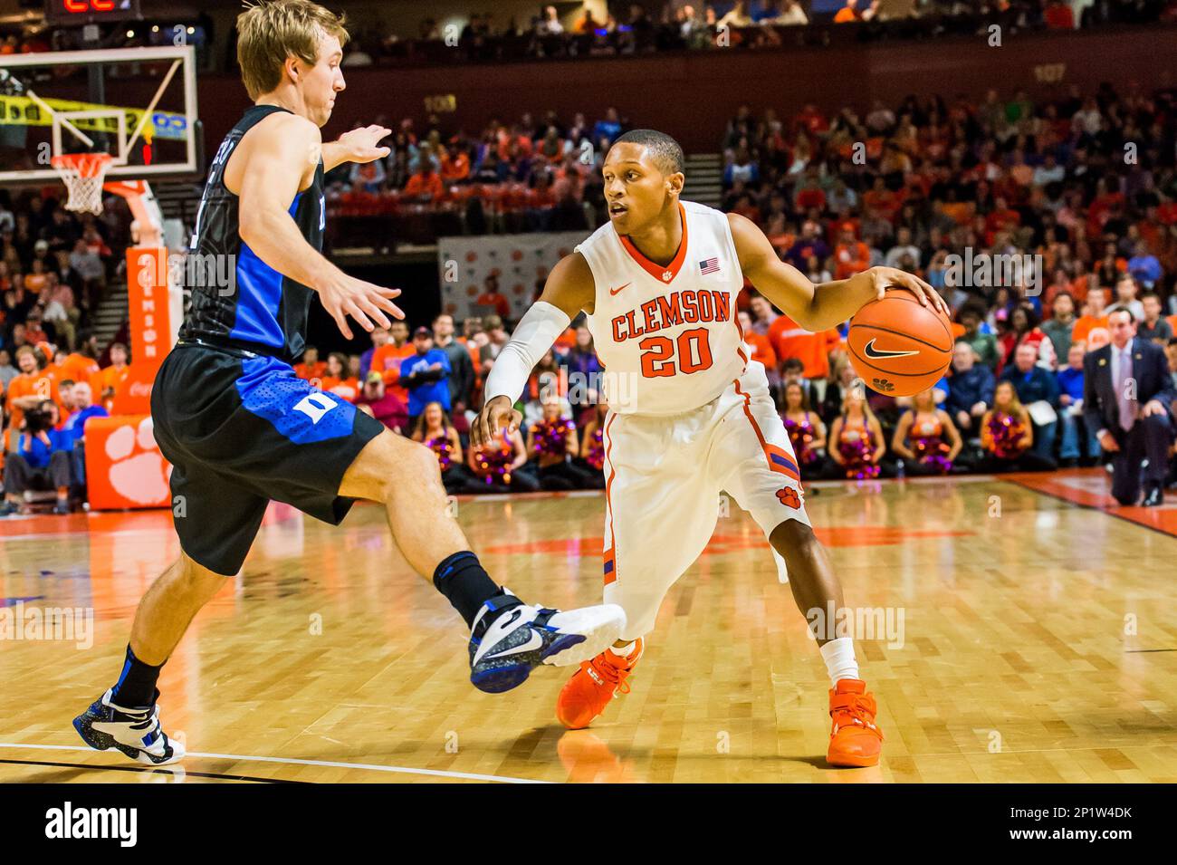 Clemson Tigers guard Jordan Roper (20) looks to pass the ball while ...