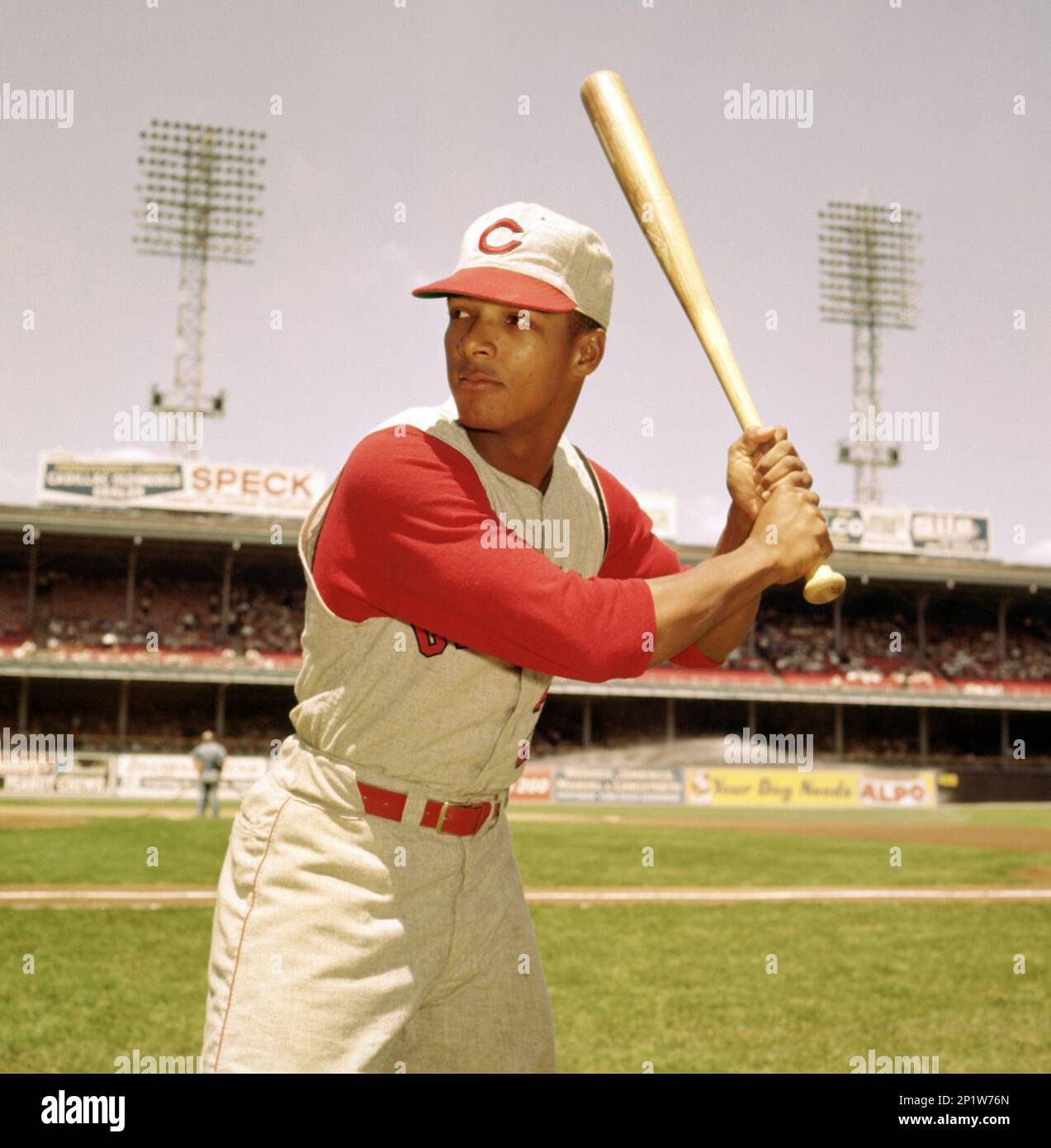 Cincinnati Reds Vada Pinson (28) portrait before a game from his 1961 ...