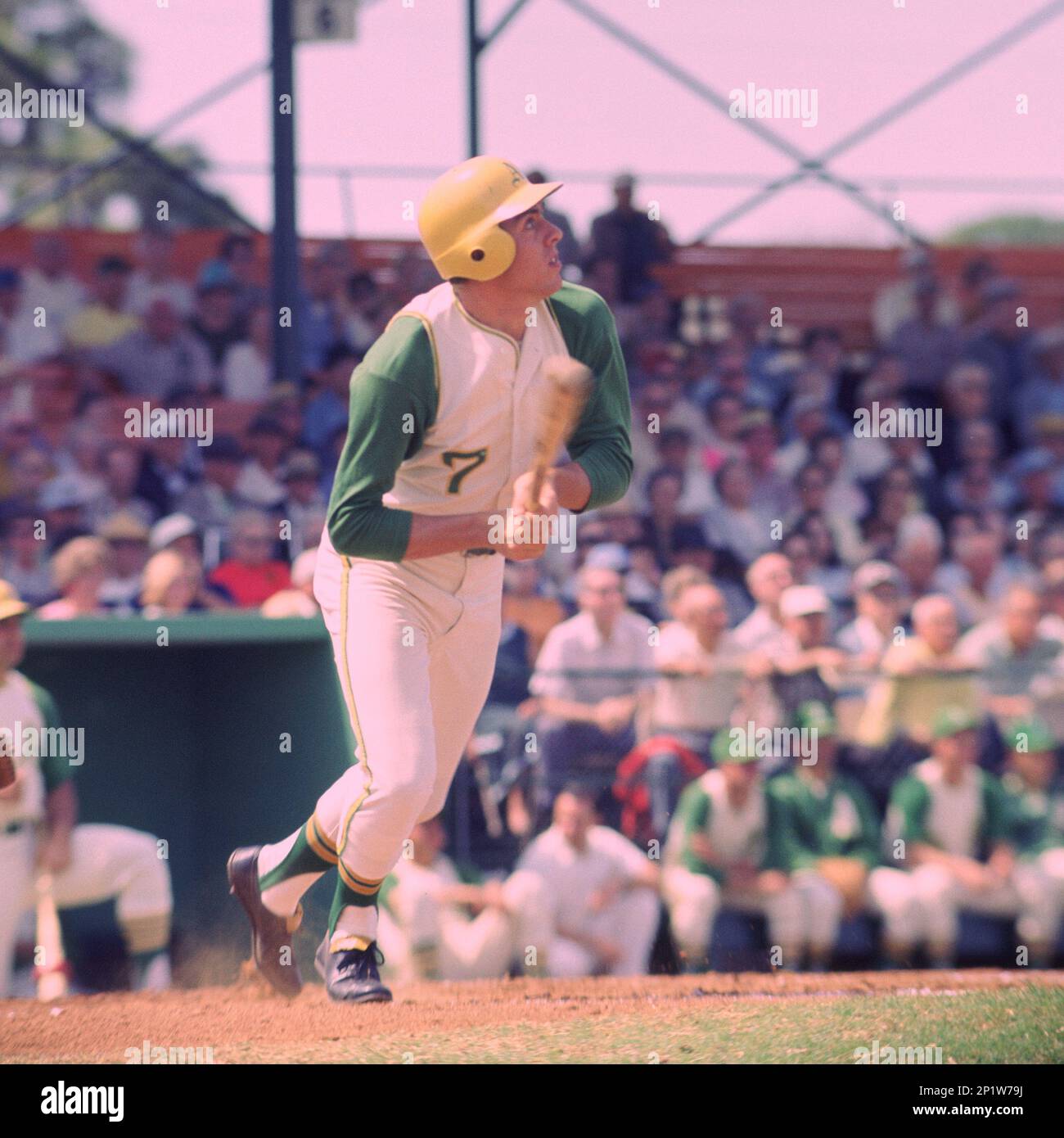 Oakland A's Rick Monday (7) during a game from his 1968 season. Rick ...