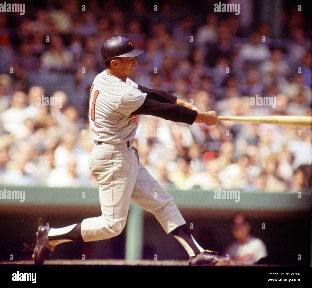 Baltimore Orioles Luis Aparicio (11) during a game from his 1966 season ...