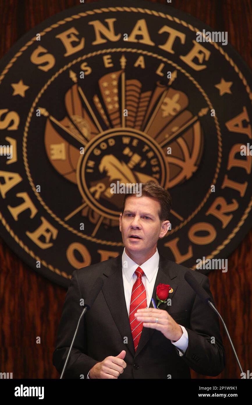 Florida Senate President Andy Gardiner, R- Orlando, addresses members ...
