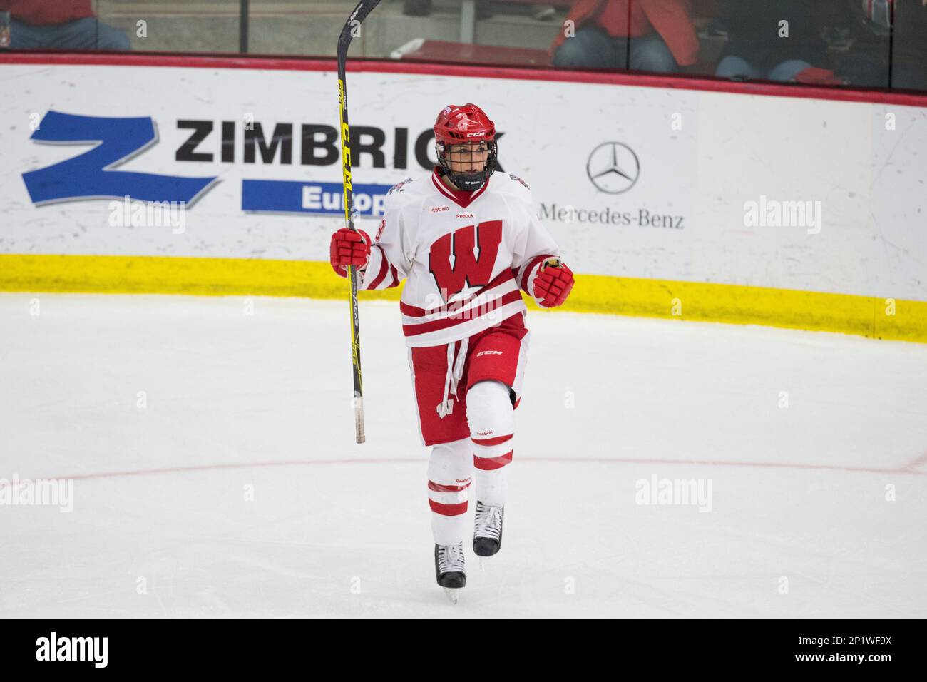 Wisconsin Badgers Annie Pankowski (19) celebrates a goal during an NCAA ...