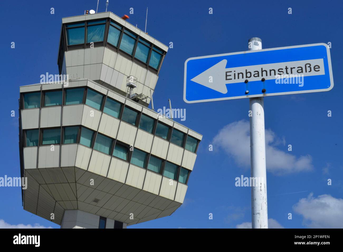 One-way street sign, Tower, Tegel Airport, Reinickendorf, Berlin ...