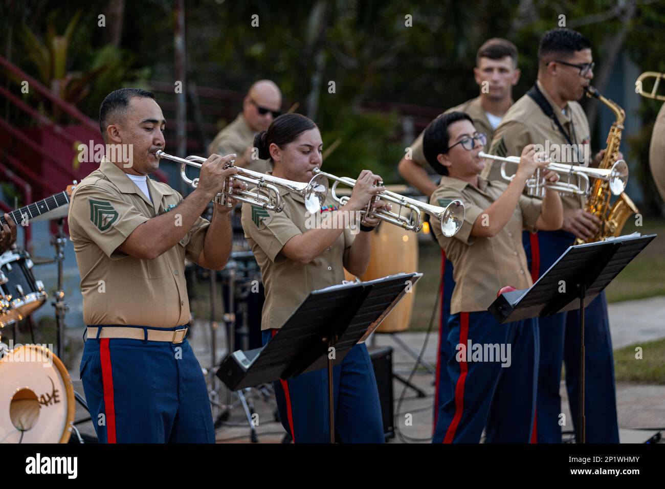 U.S. Marines with Marine Corps Forces Pacific Band perform for ...