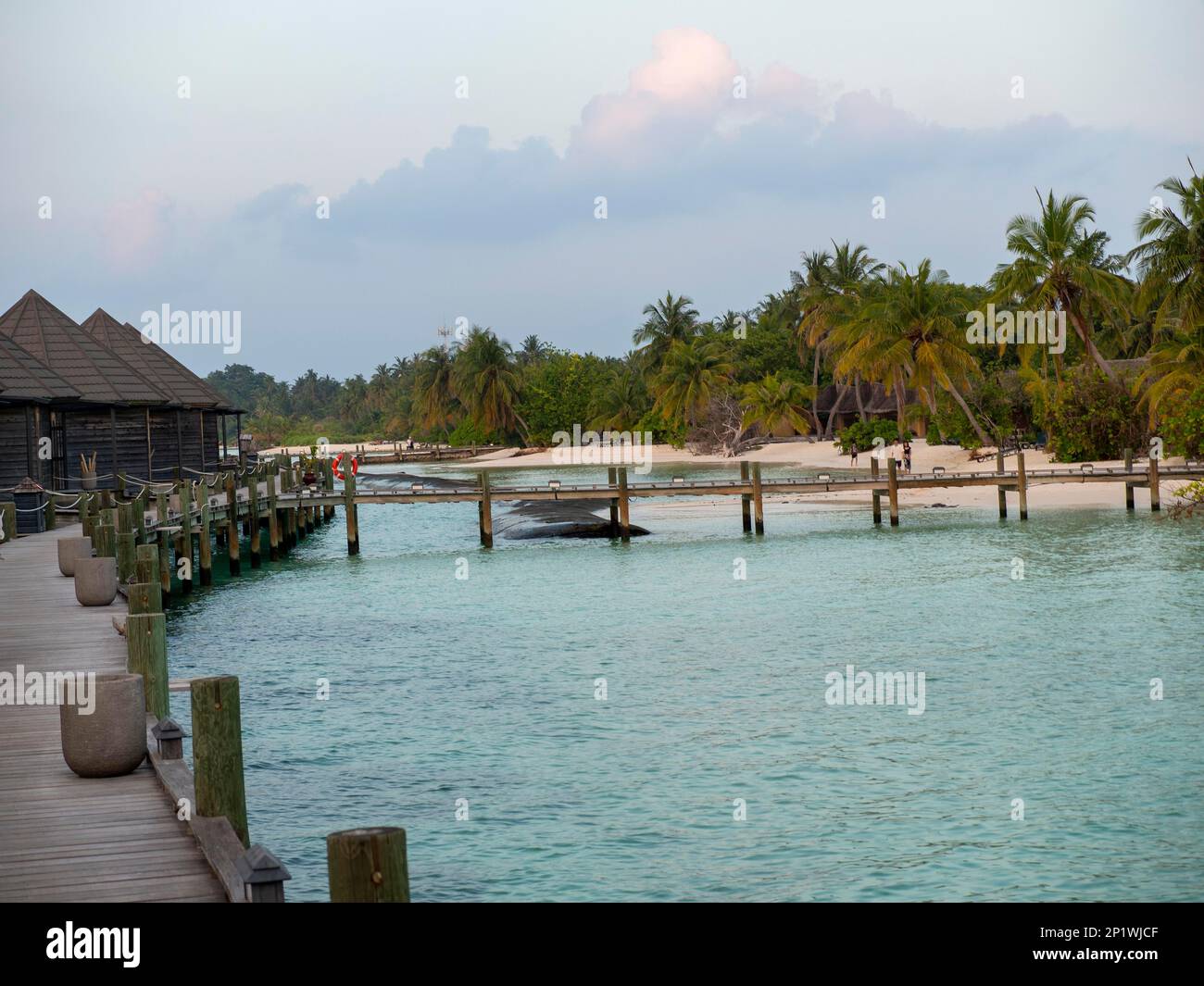 Holiday island in the Maldives, With swimming pool, Huts, and sun ...