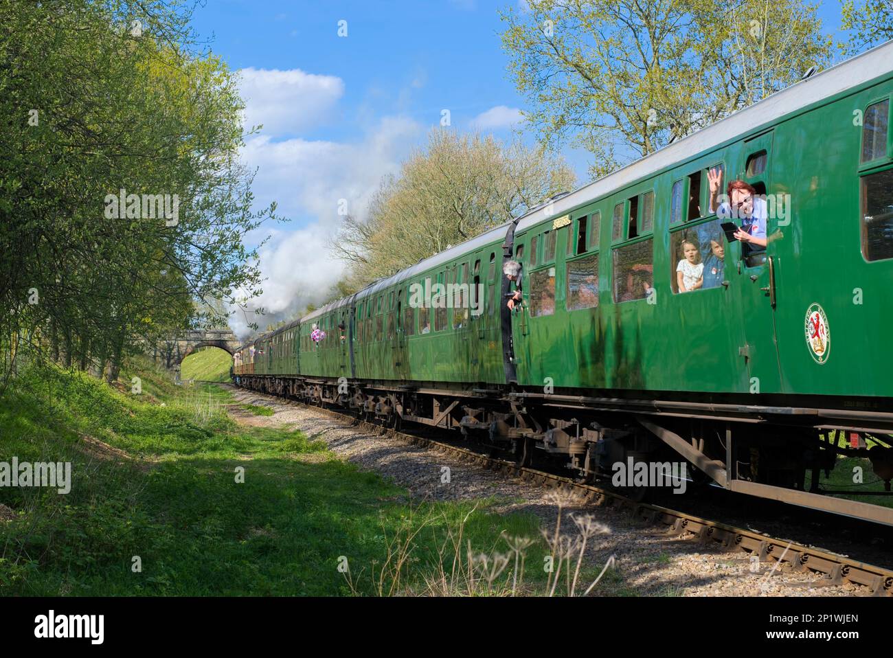 Flying Scotsman on the Bluebell Line Stock Photo - Alamy