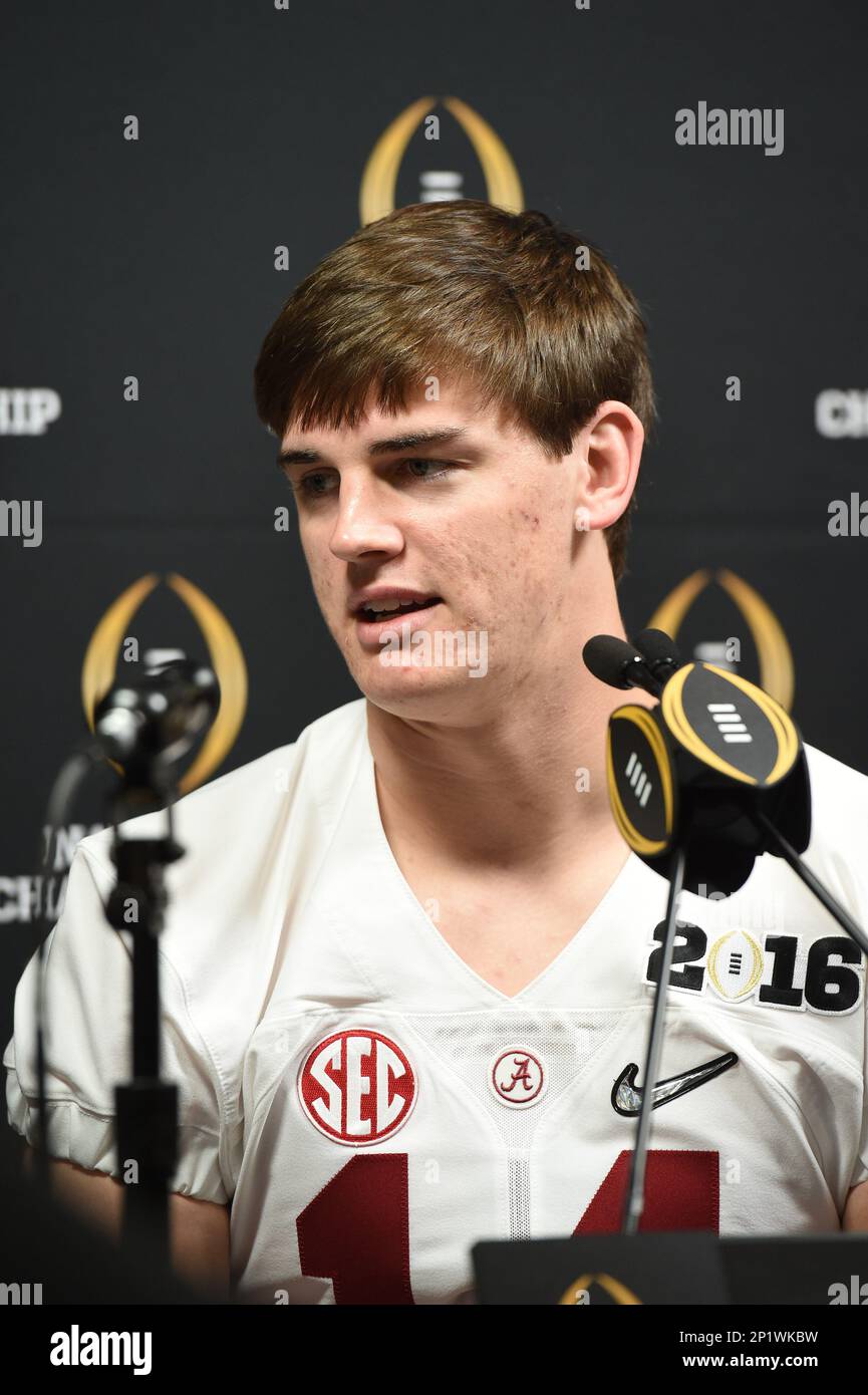 09 January 2016: Alabama quarterback Jake Coker during the Alabama ...
