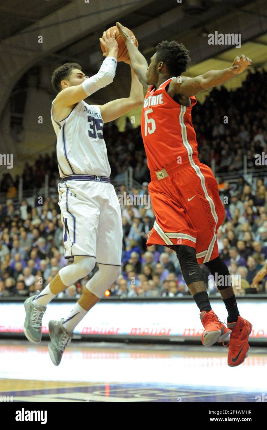 06 January 2016: Northwestern Wildcats forward Aaron Falzon (35) goes ...
