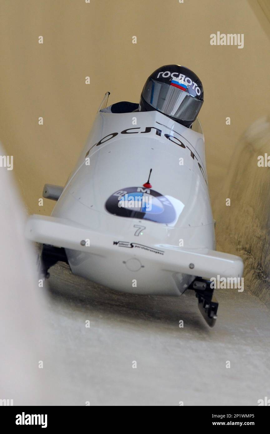 08 January 2016: The Russian sled with driver Alexander Kasjanov with ...