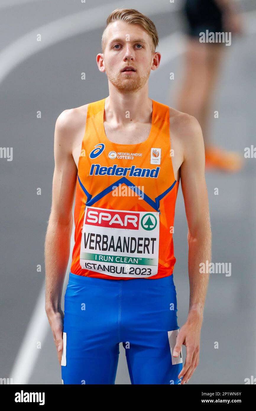 ISTANBUL, TURKEY - MARCH 4: Tim Verbaandert of the Netherlands reacts ...