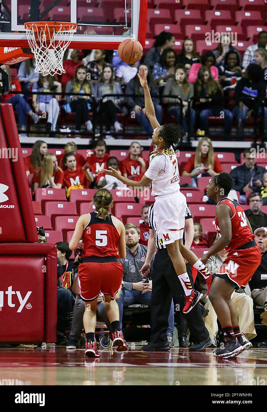 January 07 16: Maryland Terrapins guard Brene Moseley (3) shoots ...