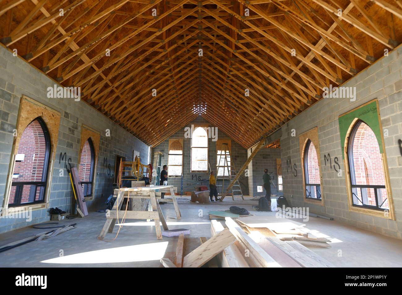 Construction work is underway on an expansion at Our Lady of the Angels ...