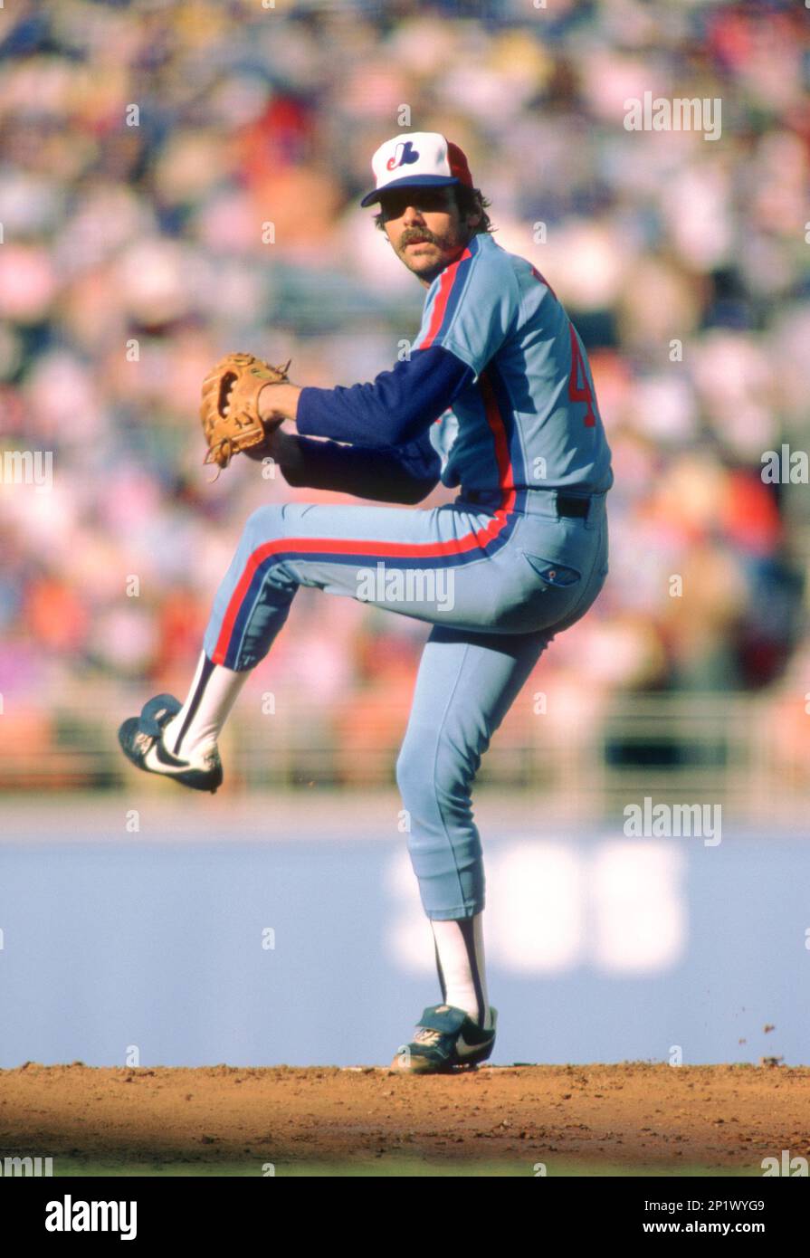 Montreal Expos Steve Rogers (45) in action during a game from his 1983 ...