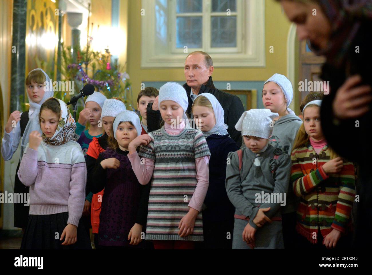 Russian President Vladimir Putin attends a midnight Orthodox Christams ...