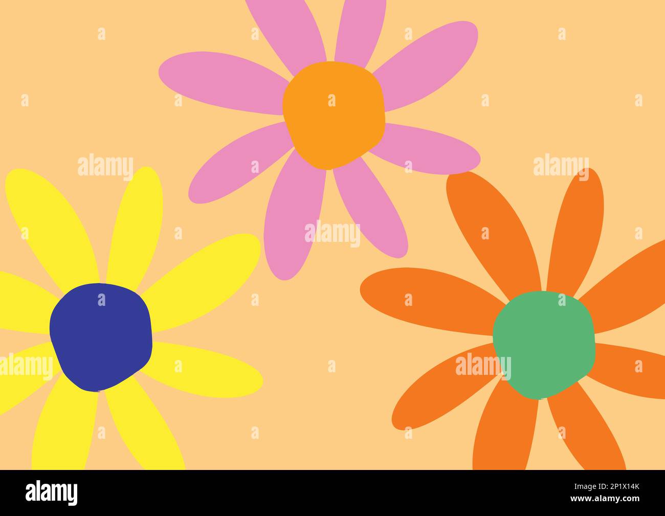 Colorful daisies flowers. Vector illustration. Can be used for ...