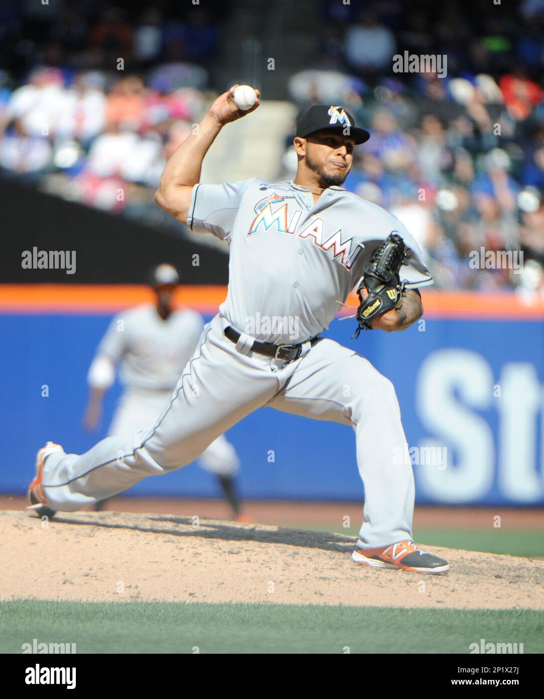 Miami Marlins pitcher A.J. Ramos (44) during game against the New York ...